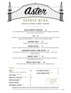 Menu - Aster Cafe