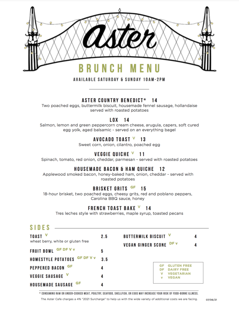 Menu - Aster Cafe