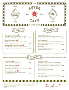 Menu - Aster Cafe