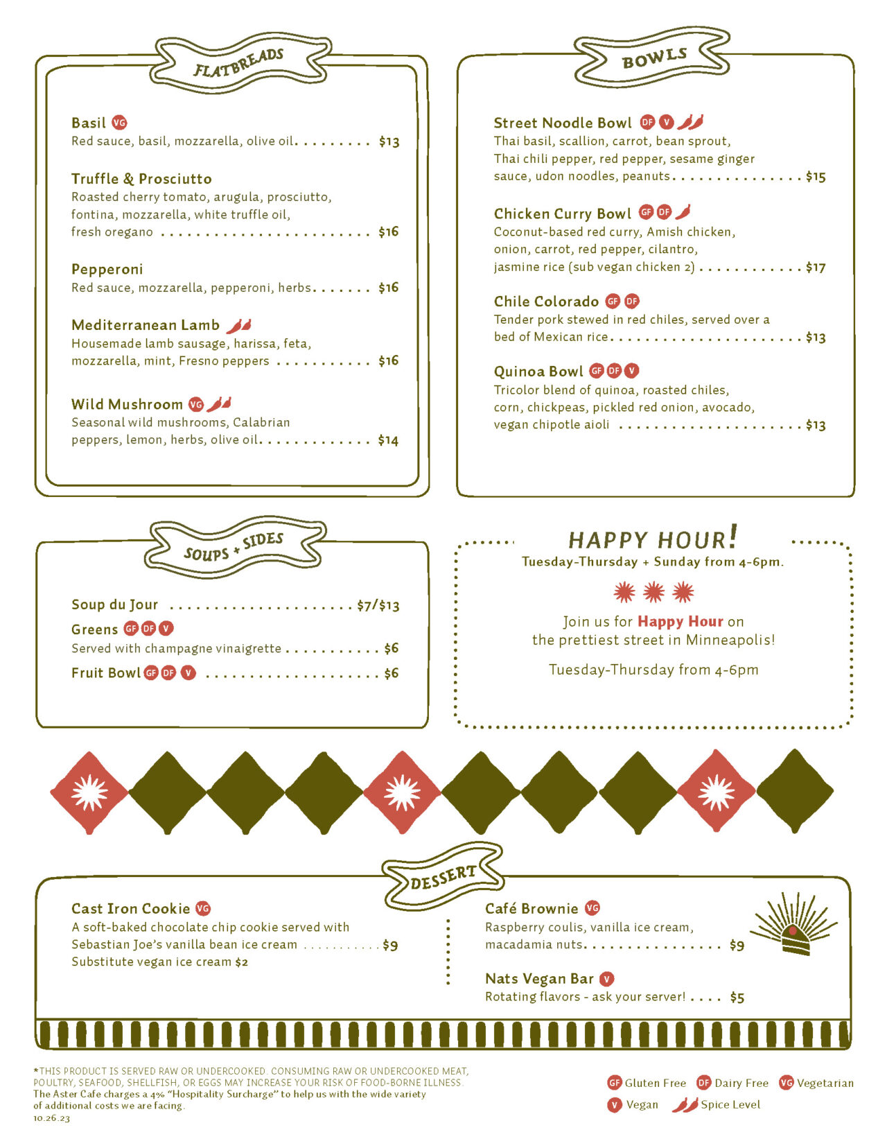 Menu - Aster Cafe